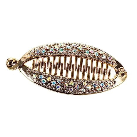 Rhinestone Hair Claws Nonslip Hair Clamps Hair Catch Clip, Banana Shape ...