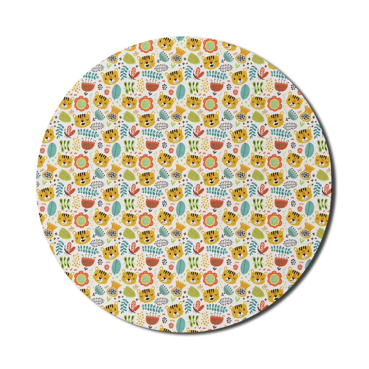 Animal Mouse Pad for Computers, Rhythmic Exotic Safari Items Tiger Head ...