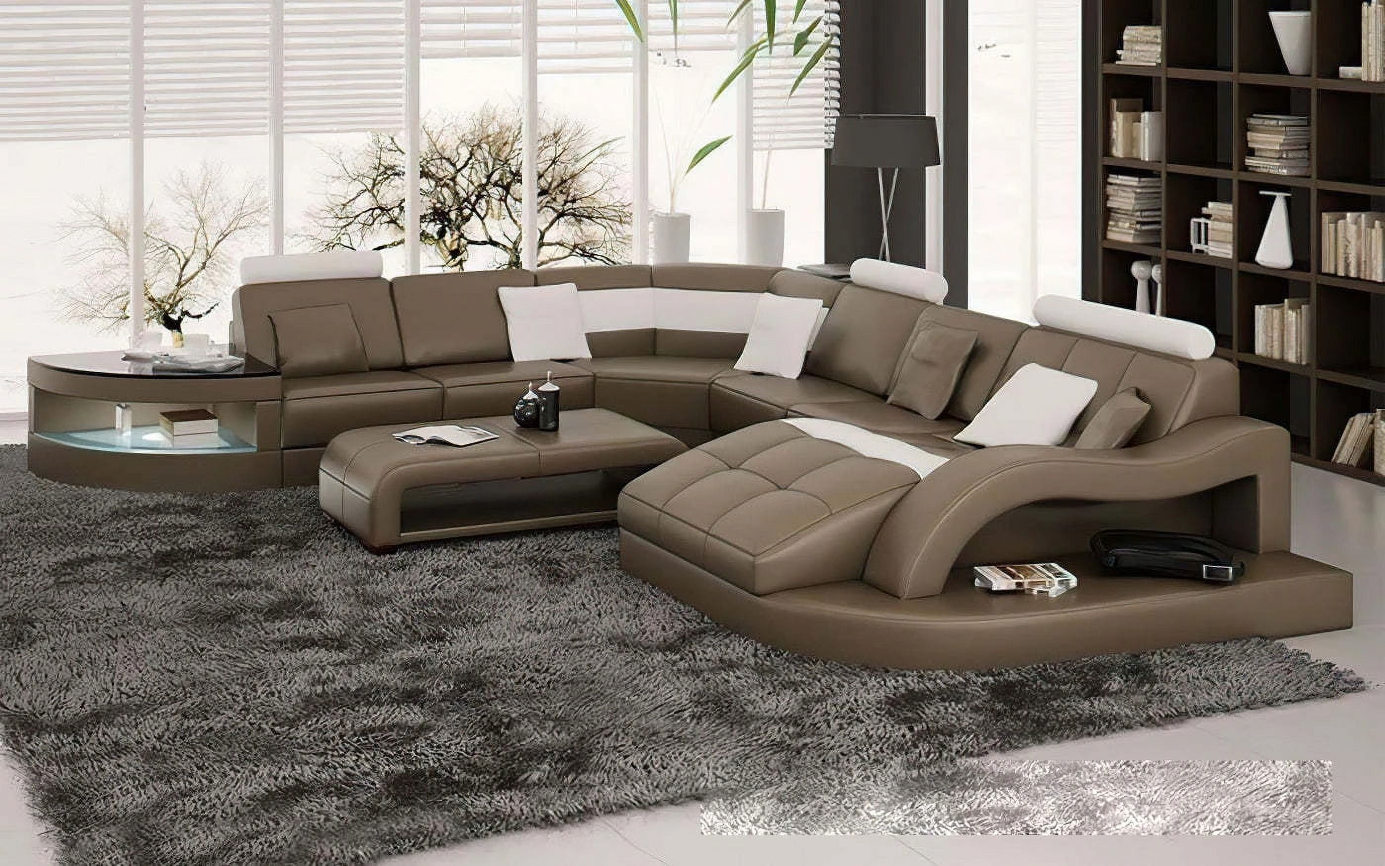 Modern black and red LED light sofa set furniture living room sectional ...