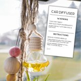 Car Oil Diffuser Vent Warning Labels and Instruction Cards 50 pk 3.5 x ...