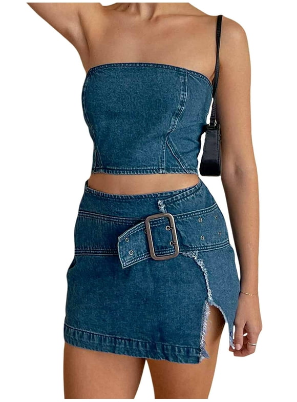 Womens 2 Piece Denim Set