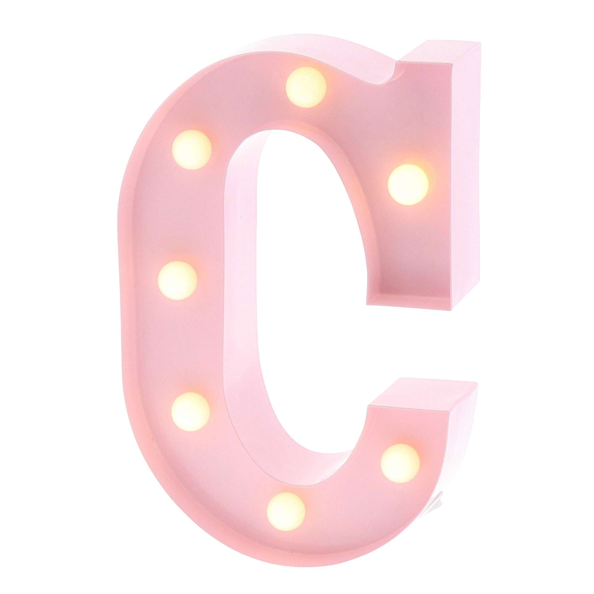 Barnyard Designs Metal Marquee Letter C Light Up Wall Initial Nursery ...