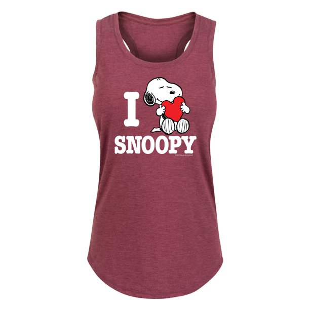 PEANUTS® - Peanuts - I Love Snoopy - Women's Racerback Tank - Walmart ...
