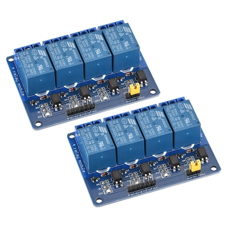 Uxcell Relay Module 4 Channel 24V Low Level Trigger Module Blue Relay ...