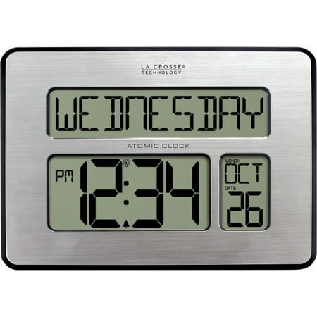 ATOMIC DIGITAL WALL CLOCK WITH INDOOR TEMP & BACKLIGHT - Walmart.com