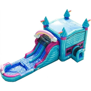JumpOrange Rocket Commercial Grade Bounce House Water Slide with Splash ...
