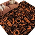 Area Rug for Living Room, Black Halloween Non-Slip Indoor Large Carpet ...