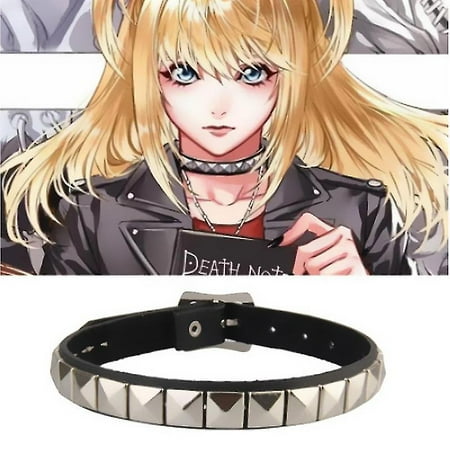 Death Note Necklace Anime Figure Misa Amane Leather Rivet Choker ...