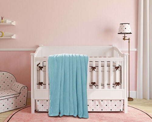NEW TURQUOISE SOLID VERSATILE SUPER SOFT WARM SMALL THROW COZY NEW BORN ...