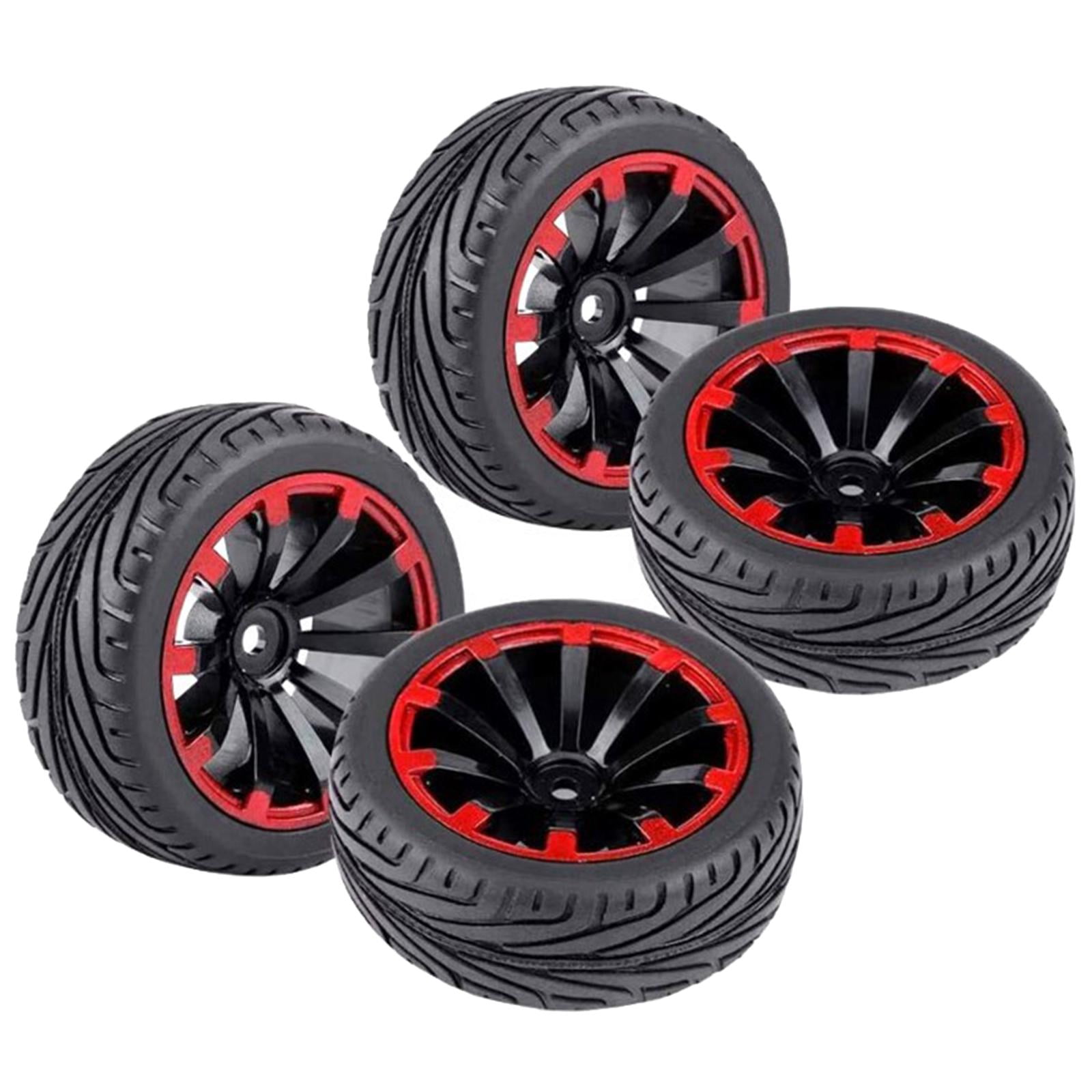 Neumáticos RC de 4 piezas, ruedas y neumáticos de goma para vehículos ...