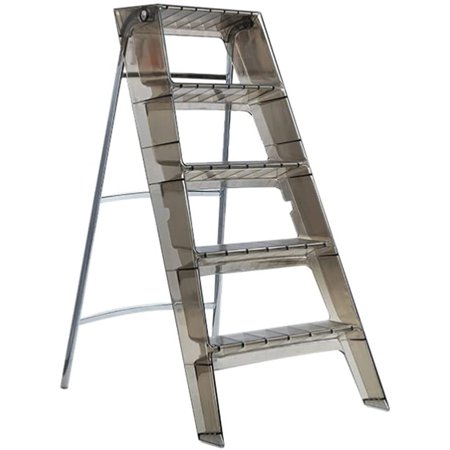 Step ladders Foldable 5 Step Ladder Modern Clear Acrylic Grey ...