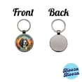 English Springer Spaniel Dog Abstract Art Metal Round Keychain ...