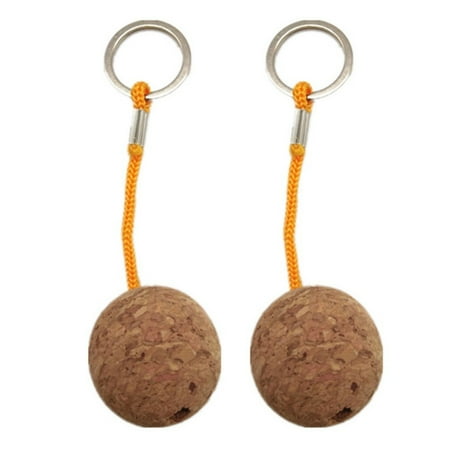 2X35mm Floating Cork Ball Key Ring Marine Sailing Boat Float Buoyant ...