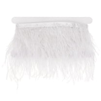 Uxcell Rooster Feather Trim Fringe, 2 Yards 10-12" Natural Fluffy ...