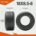 HALBERD 18x8.50-8 Lawn Mower Tires, 4Ply Tubeless Heavy Duty Garden Tractor Tyre, Turf Saver ...