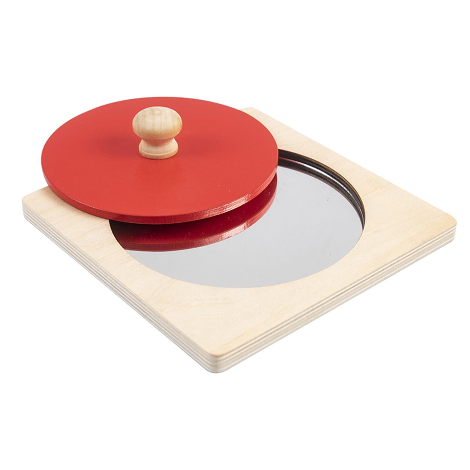 Baby Mirror Sensory Toys Newborn Essential Wooden Toy Knob Puzzle ...