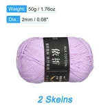 Uxcell Acrylic Yarn Skeins, Light Purple, 2-Pack, 50g Each, 2mm ...
