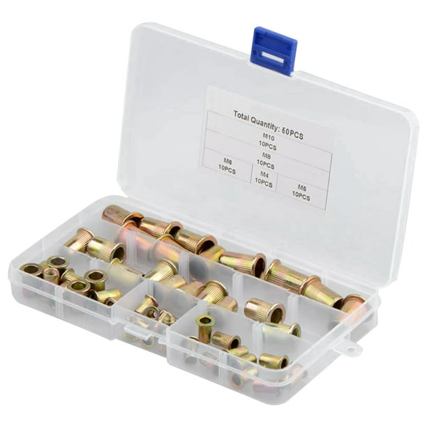 stanreset 50 Pieces M 4 M5 M6 M8 M10 Flat Head Rivet Nut Countersunk ...