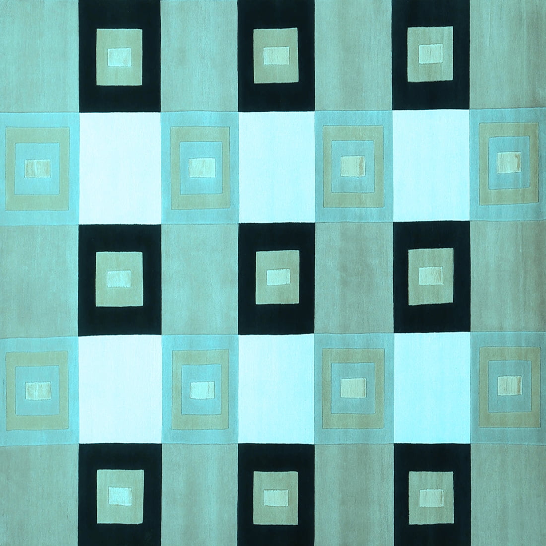 Ahgly Company Indoor Square Checkered Light Blue Modern Area Rugs, 7 ...