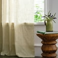 Seasonwood Beige Linen Curtains 84 inch Length, 2 Panels, Rod Pocket ...