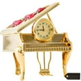 Matashi 24K Gold Plated Vintage Piano Desk Clock with Crystal Studded ...