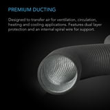 AC Infinity 6-Inch Flexible Aluminum Ducting for HVAC, Vent, Dryer, 25 ...