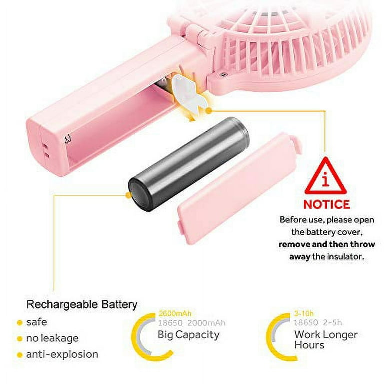 Desk Fans EasyAcc Powerful Desk Fan, 6000 Long Battery-Life ...