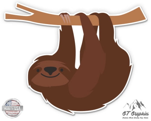 Sloth Hanging - 5" Vinyl Sticker - For Car Laptop I-Pad - Waterproof ...