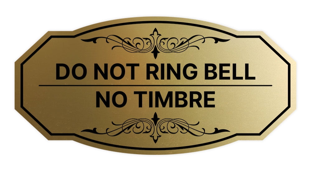 Signs ByLITA Victorian Do not Ring Bell/No timbre Bilingual Sign ...