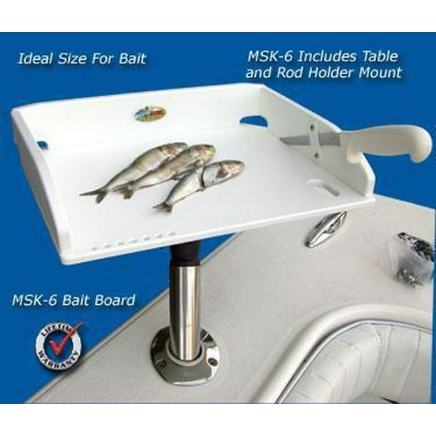 Deep Blue MSK-6 Small Bait Table w/ MSR Arm & MS202 Ball Mount 14"x11 ...