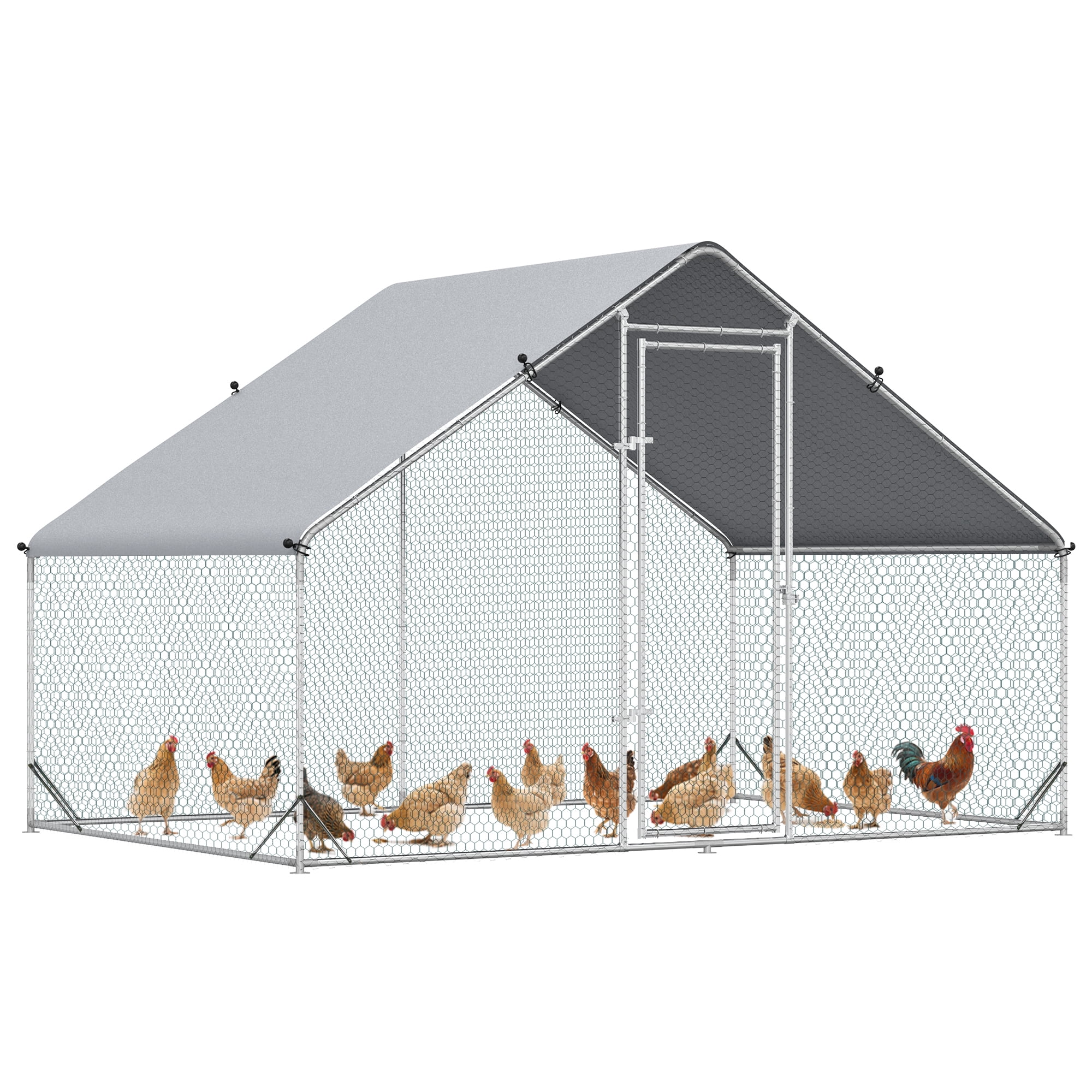 Click here for Pawhut Galvanized Large Chicken Coop Cage Walk-In... prices