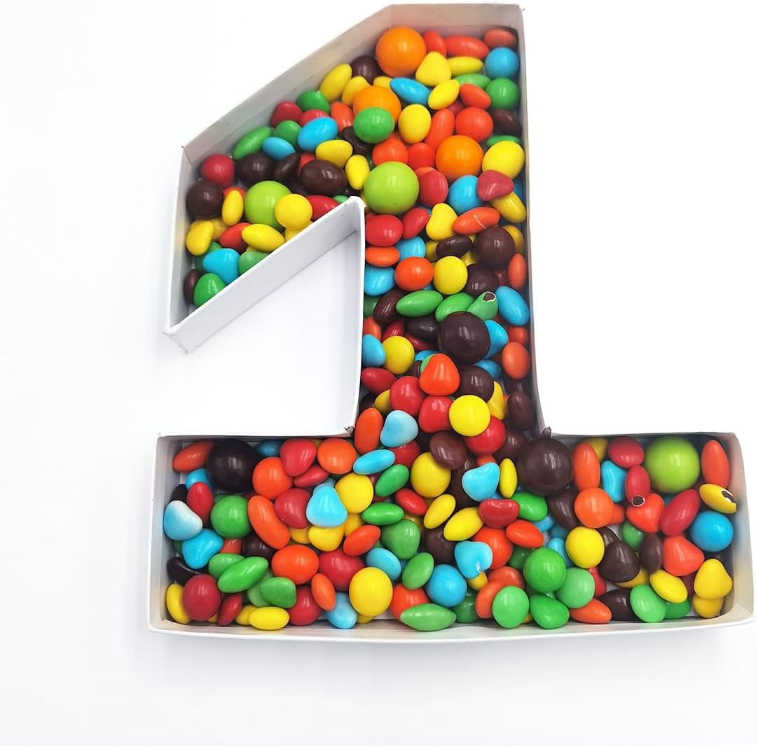 Paper Mache Cardboard Number Fillable Cutout Candy Tray Sweet Chocolate ...