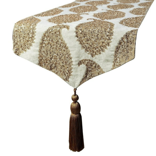 Decorative Gold Table Runner 6 - 8 Seater Table Runner (14 x 90 inch ...