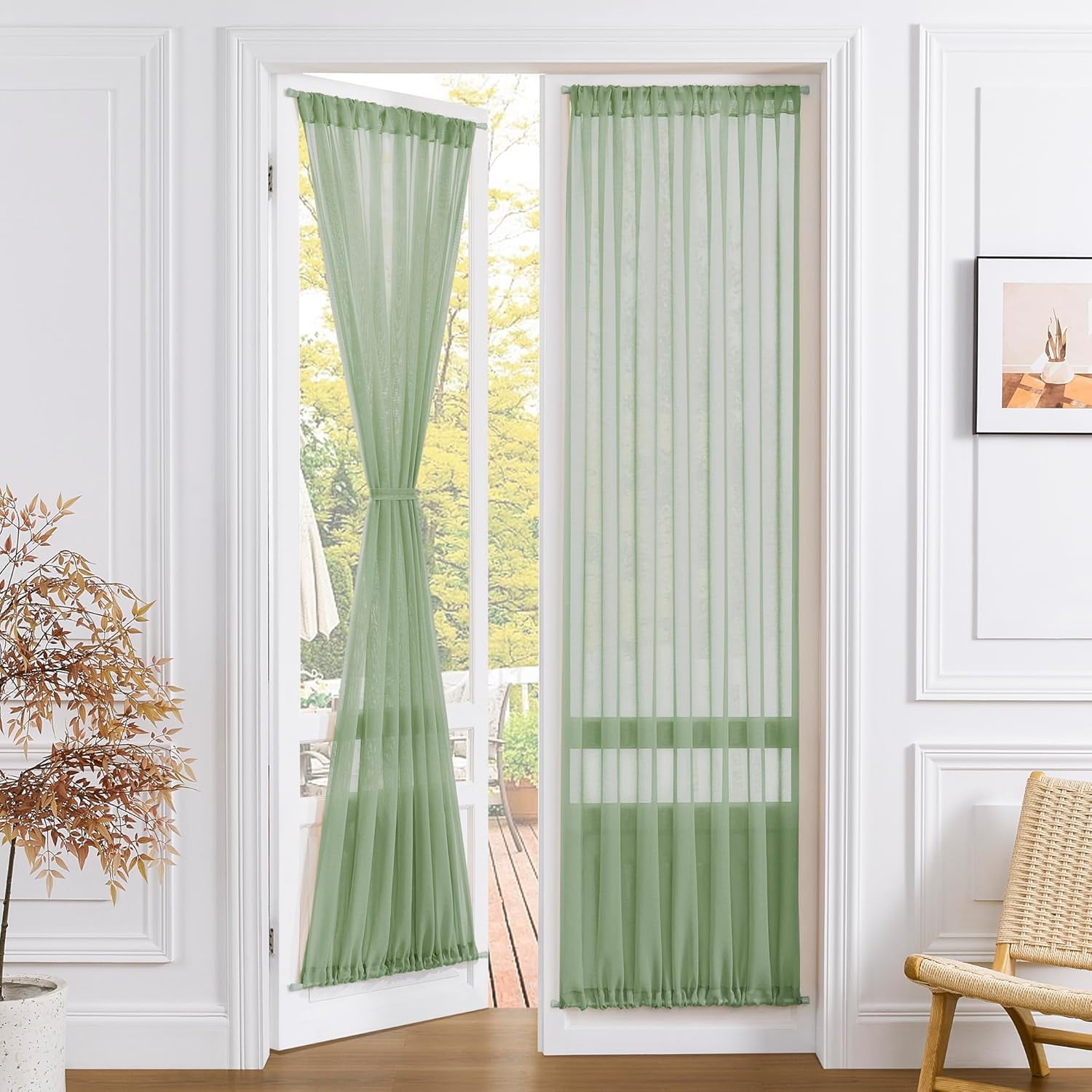 Click here for Siabc-Sheer Door Curtains Closet Linen Textured Cu... prices