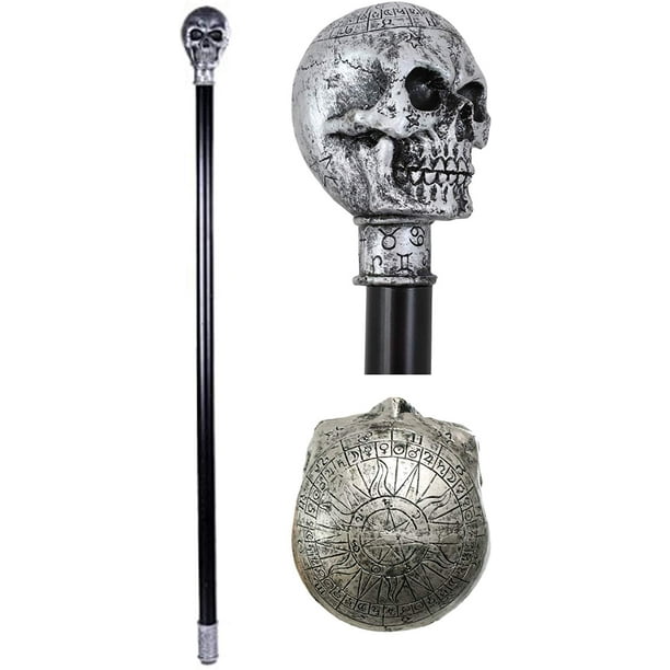 Ebros Gothic Celtic Astrology Skull Decorative Prop Walking Cane ...