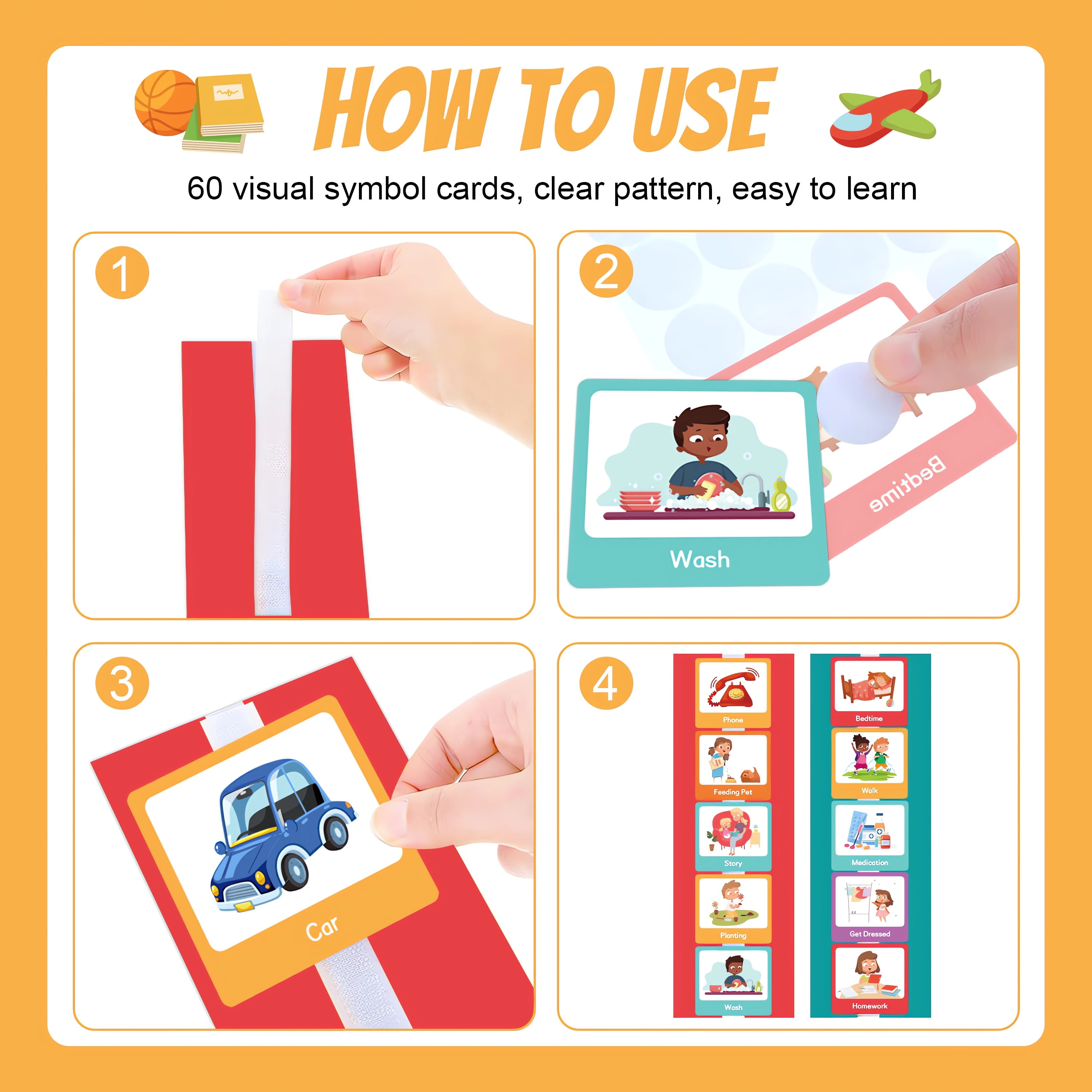 Visual Schedule for Children, Chore chart for Kids Non-verbal ...