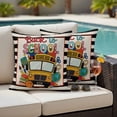 2 Pack Outdoor Waterproof Throw Pillow Covers,Back To School Bus Book ...
