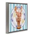 Stupell Industries Lobster Seafood Plate Gray Framed Floater Canvas ...