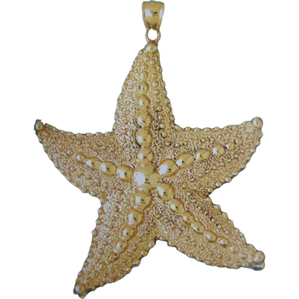 14K Yellow Gold Starfish Pendant - 67 mm - Walmart.com