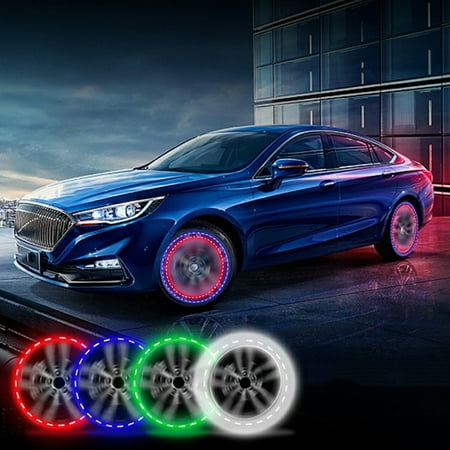 4pcs Car Tire Wheel Lights Car Wheel Tire Air Valve Hub Lamp Cap Light ...