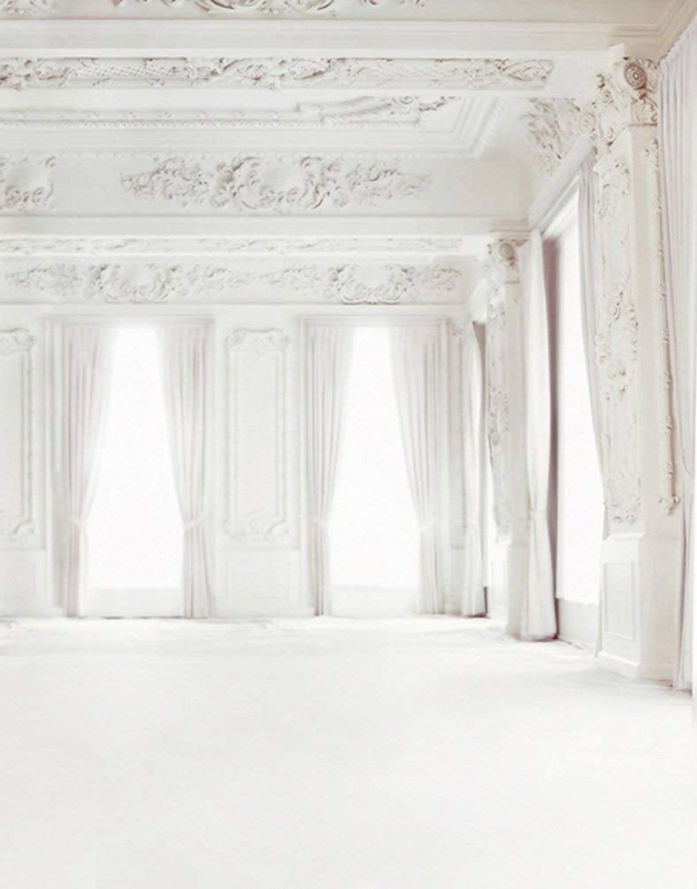 ABPHOTO Polyester 5x7ft Vintage White Room Photography Backdrops Photo ...