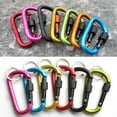 6 PCS/set Aluminum Screw lock Carabiner Clip, D-shape locking Clip ...
