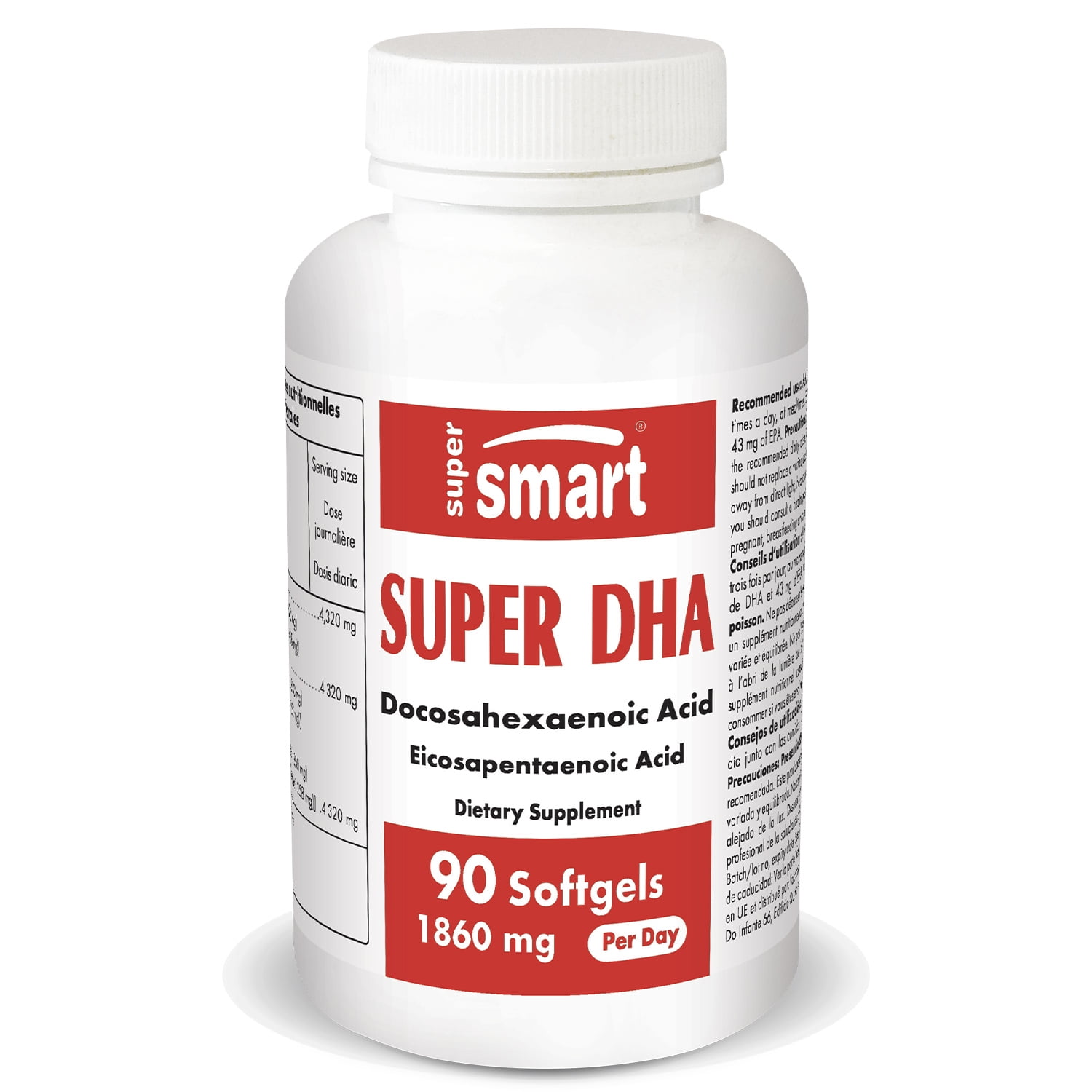 Supersmart - Super DHA Supplement 1860 mg per Day - Fish Oil & Brain Supplement - Omega 3 Fatty ...