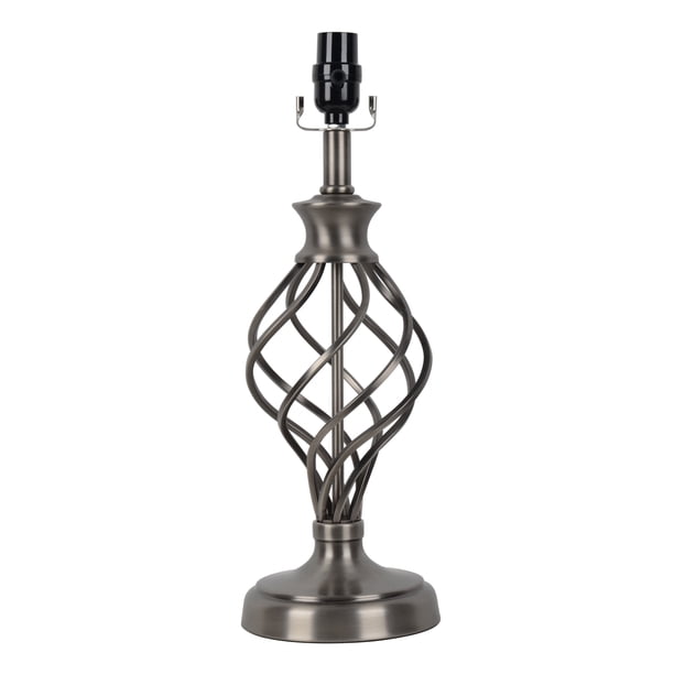 Better Homes & Gardens Metal Twisted Iron Cage Lamp Base, Nickel Finish ...