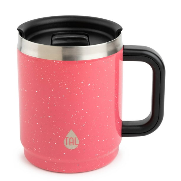 TAL Stainless Steel Boulder Coffee Mug 14oz, Bright Pink Speckled ...
