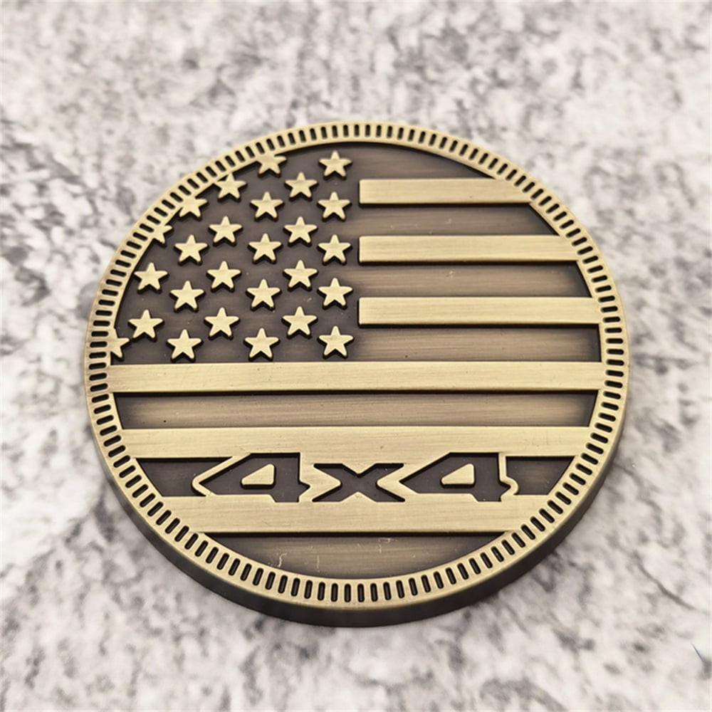 1PC 60mm American US Flag Trail Rated 4X4 Metal Circular Pattern Decal ...