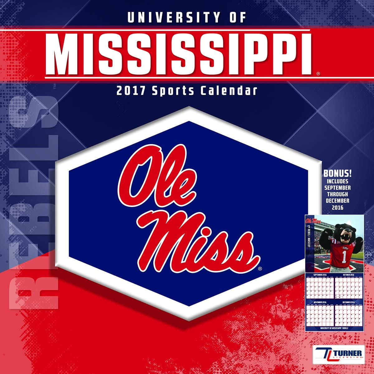 Turner Licensing Sport 2017 Mississippi Rebels Team Wall Calendar, 12 ...