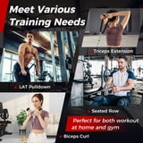 Gymax Cable Machine Attachment Set V-Shaped Press Down Bar, Tricep Rope ...