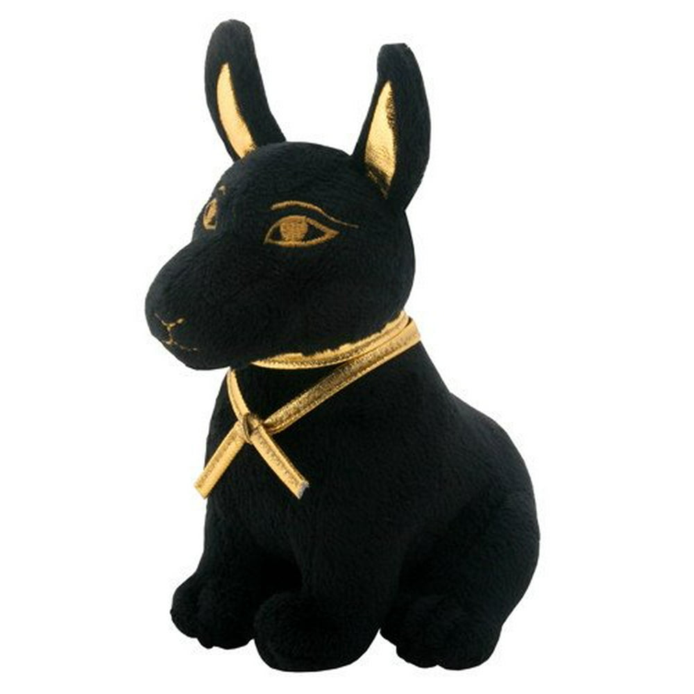 Egyptian Smaller Black and Gold Anubis Jackal Dog Egyptian Stuffed ...