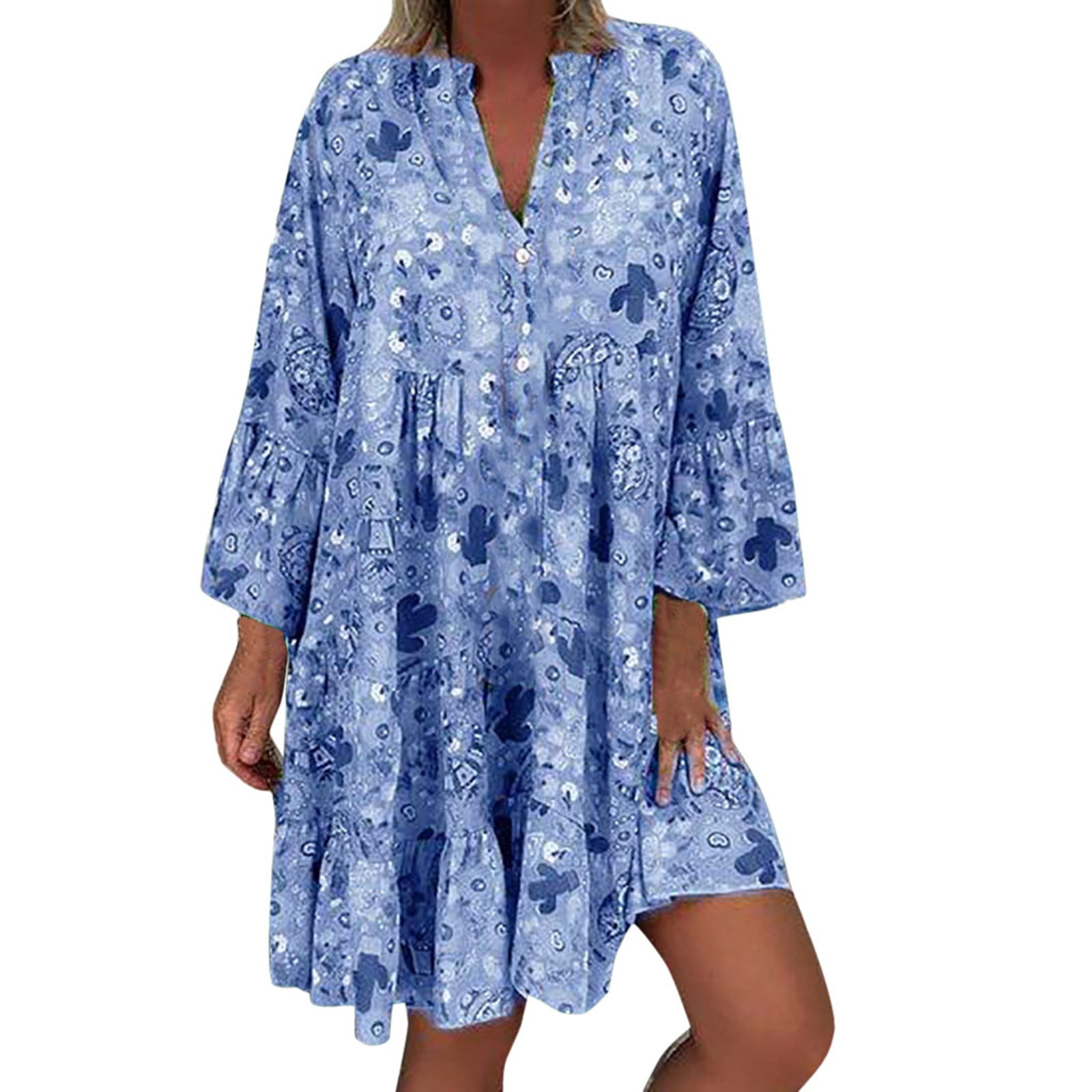 Click here for Lojoutye 2025 Mini Dress Print Loose Business Casu... prices